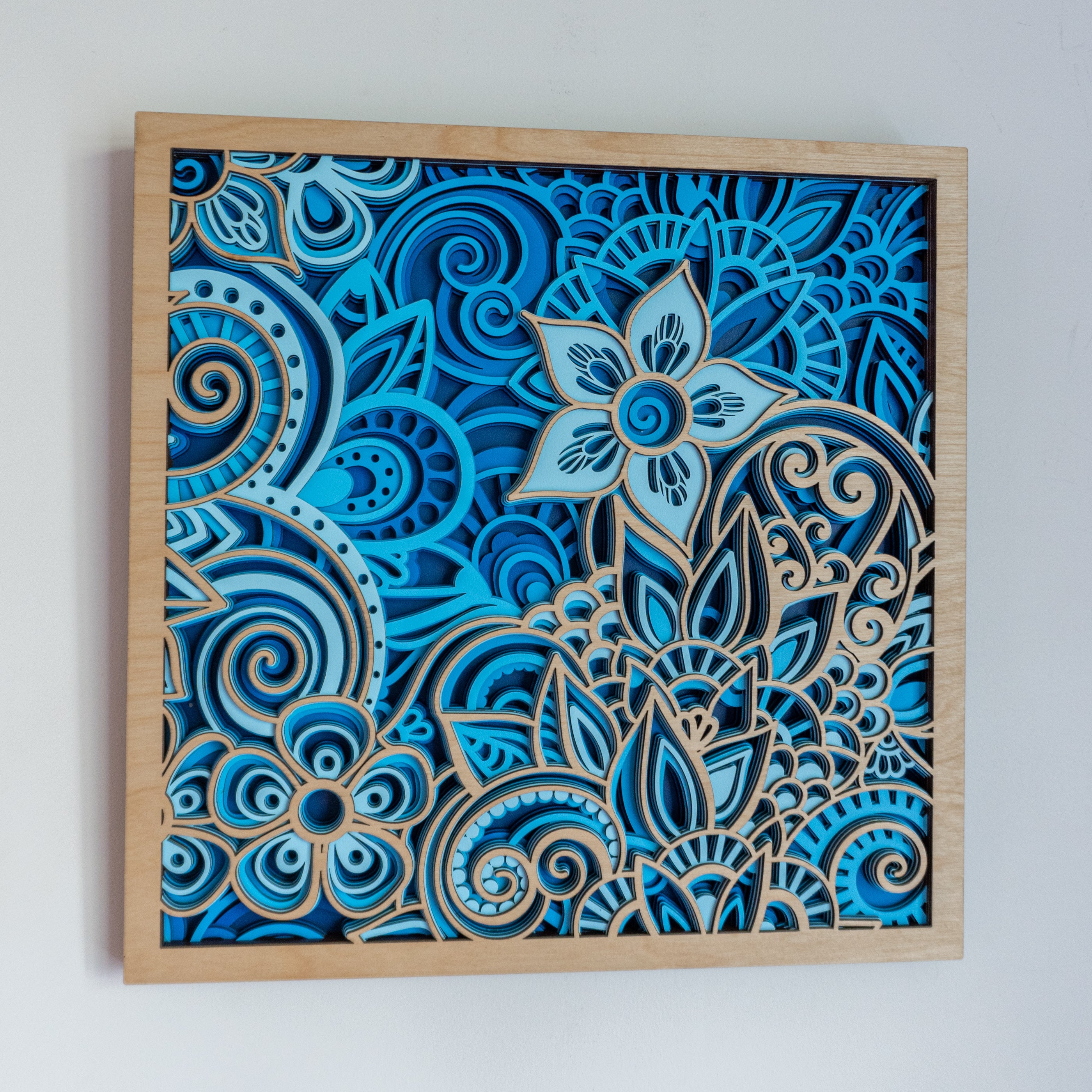 Flower Art – Large - Handcrafted Wooden Artwork – Tide's Out Maps